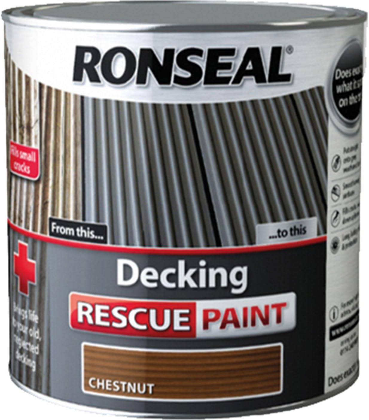 Ronseal RSLDRPC5L 5 Litre Decking Rescue Paint – Chestnut – BigaMart