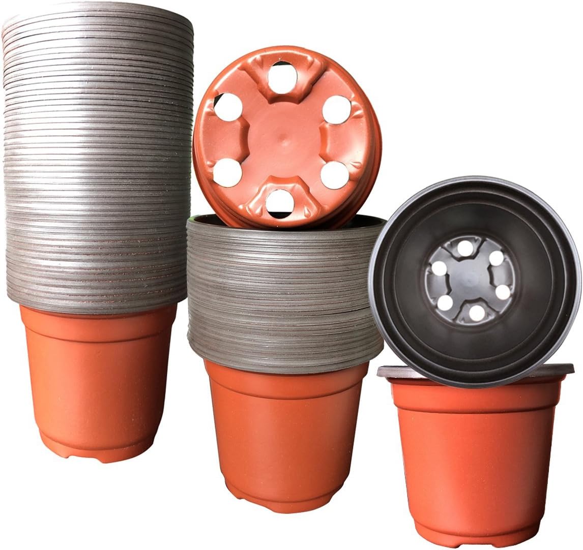 Flower Seedling Nursery Pots 100 Pack Plastic Plant Pot Starter Pot for ...