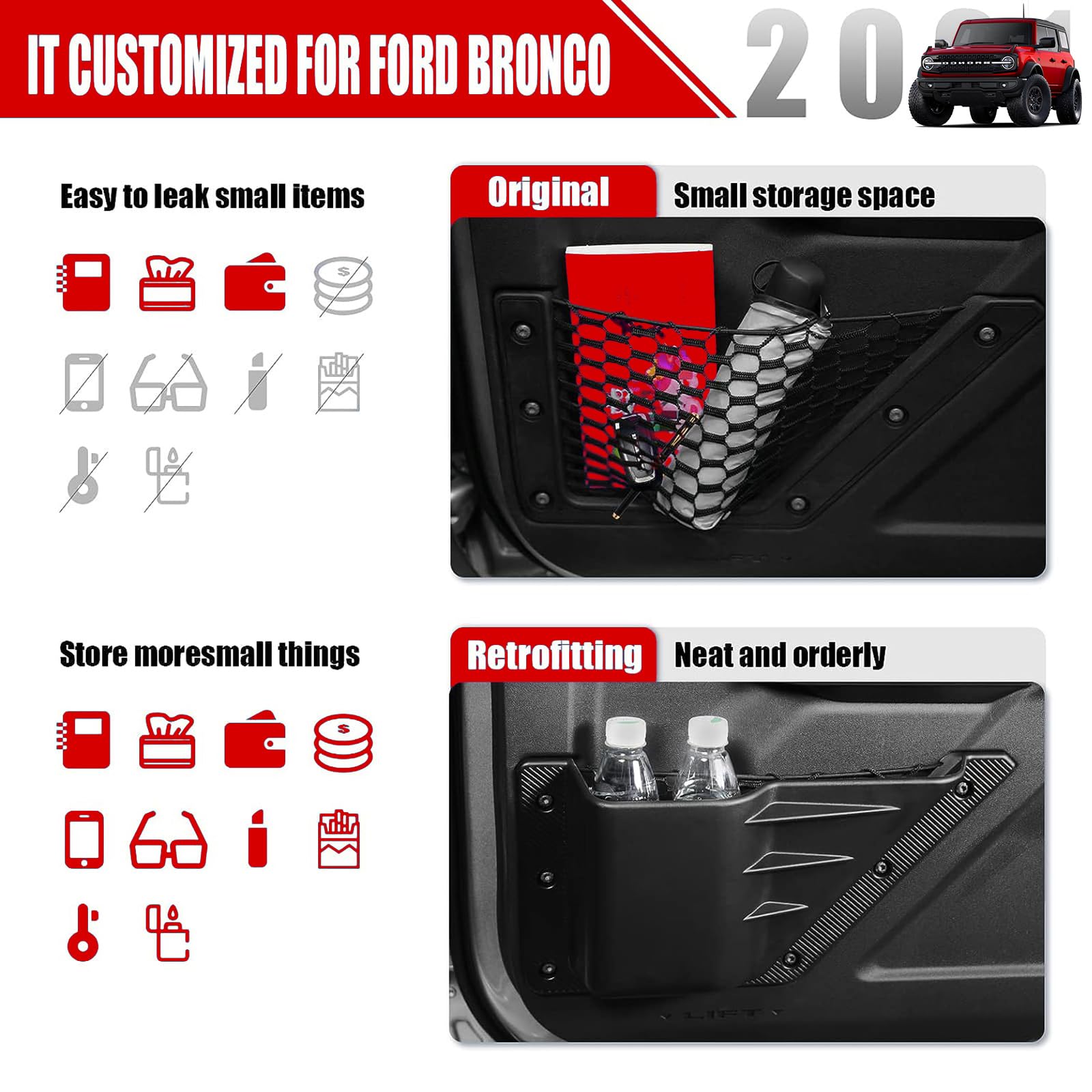 Mua Mabett Front Door Storage Pockets for Ford Bronco Accessories 2021 ...