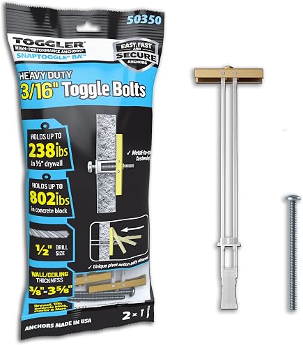 Toggle Bolts 3/16 3/16" X 6" Zinc Toggle Bolt - Phillips/Slot Combo ...