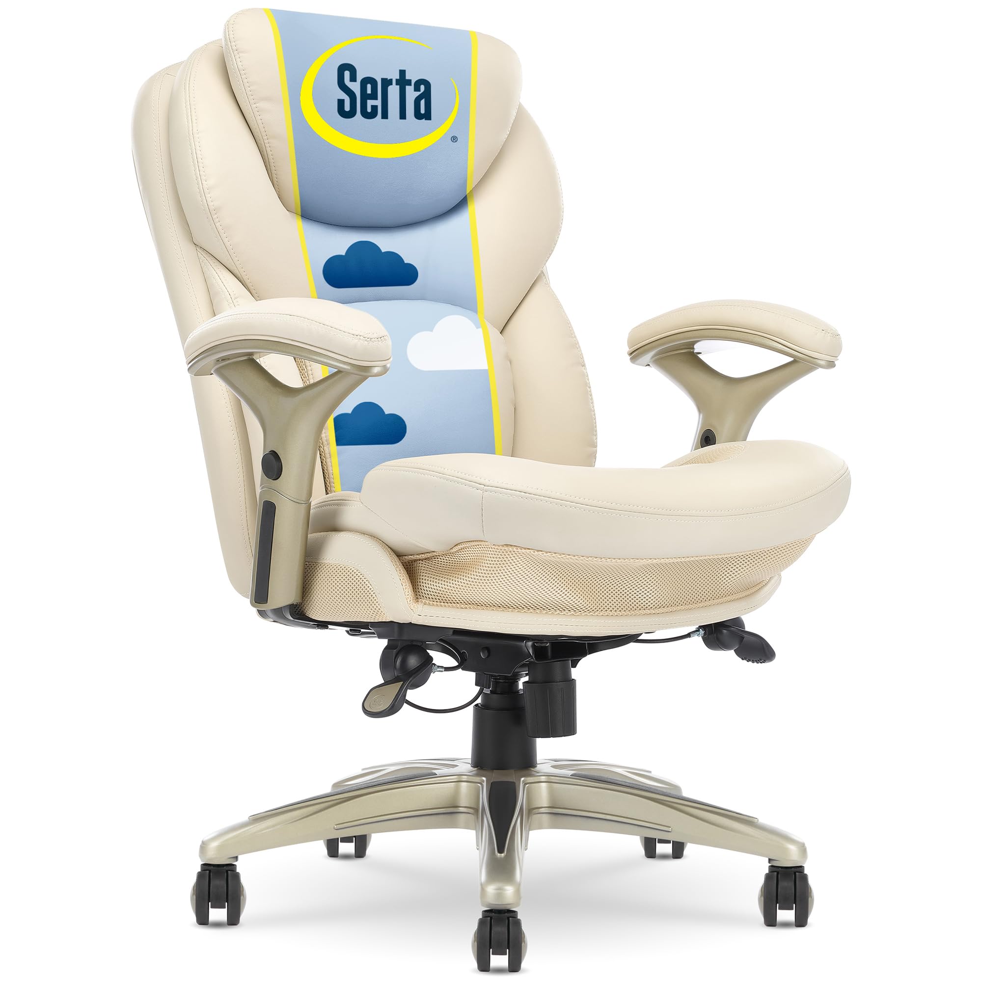 Serta Ergonomic Executive Office Chair Motion Technology Adjustable Mid ...