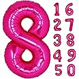 Amazon.com: 40 Inch Giant Hot Pink Number 8 Balloon, Helium Mylar Foil ...