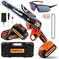 Amazon.com : ZEEKSAW Mini Chainsaw 6 Inch Cordless, Super Handheld Chainsaw with 2x Big ...