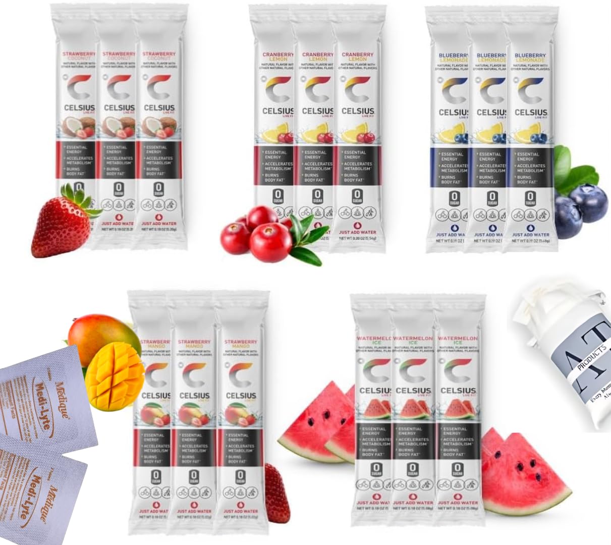 Mua Celsius Variety Pack Powder Sticks: 5 Flavors On-The-Go Live Fit ...