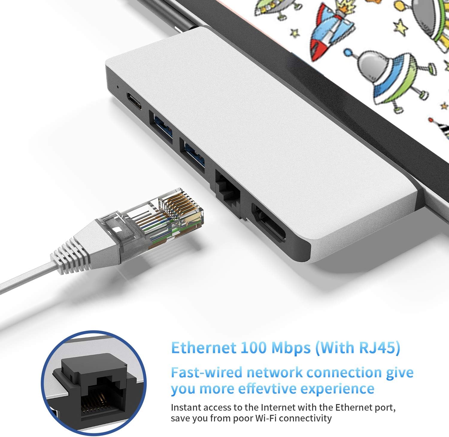 Rytaki Surface Pro 7 Hub Docking Station, 6 in 1 Surface Pro 7 Adapter ...