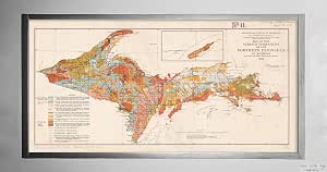 Amazon.com: 1911 Map Michigan|Upper Peninsula|of The Surface Formations ...