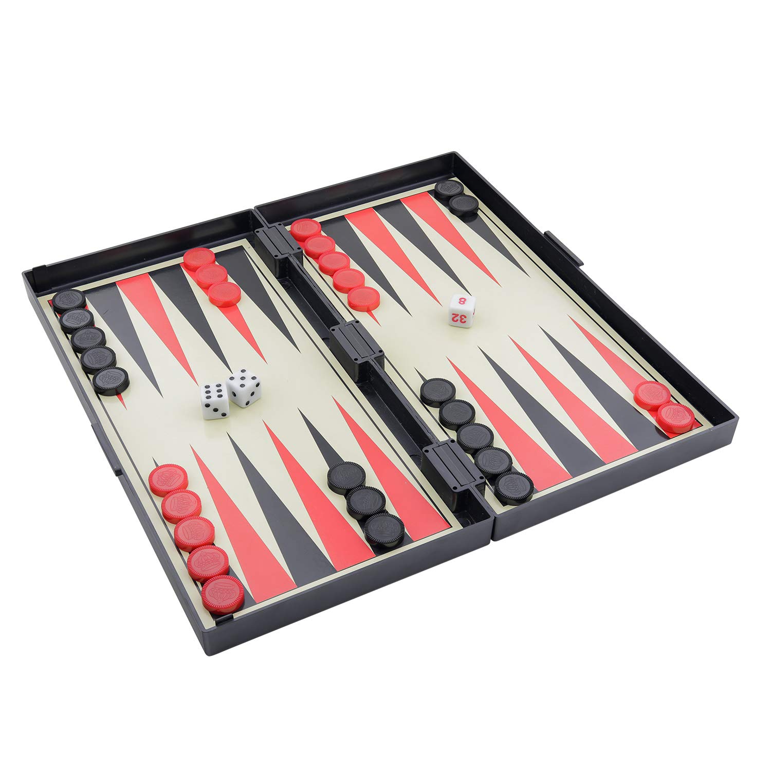Mua 5 in 1 Magnetic Chess Checkers Dominoes Backgammon and Cards Set, Mini Travel Size Multi ...