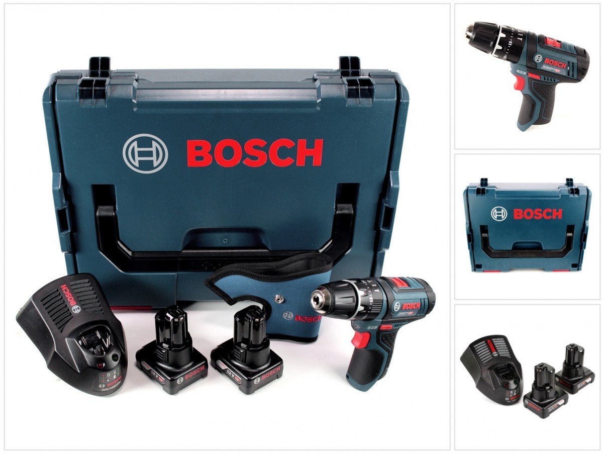 Bosch GSB 12V-15 Akku Schlagbohrschrauber 12V 1/2' 30Nm + L-Boxx + 1x ...