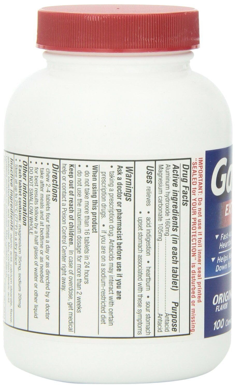 Mua Extra Strength Chewable Antacid Tablets, Original Flavor, 100-Count ...