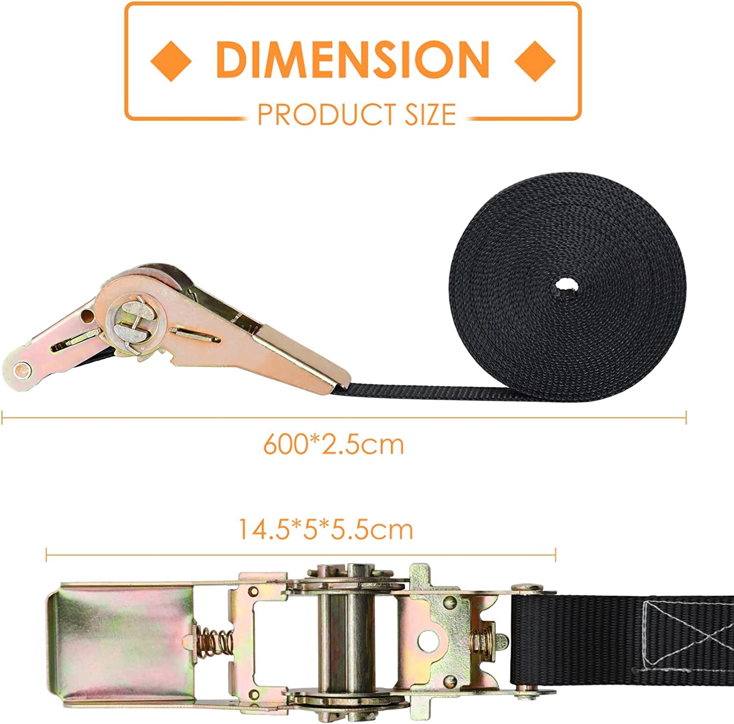 Mua 10 Pack Lashing Ratchet Tie Down Tensioning Belts, 6m Long 25mm ...