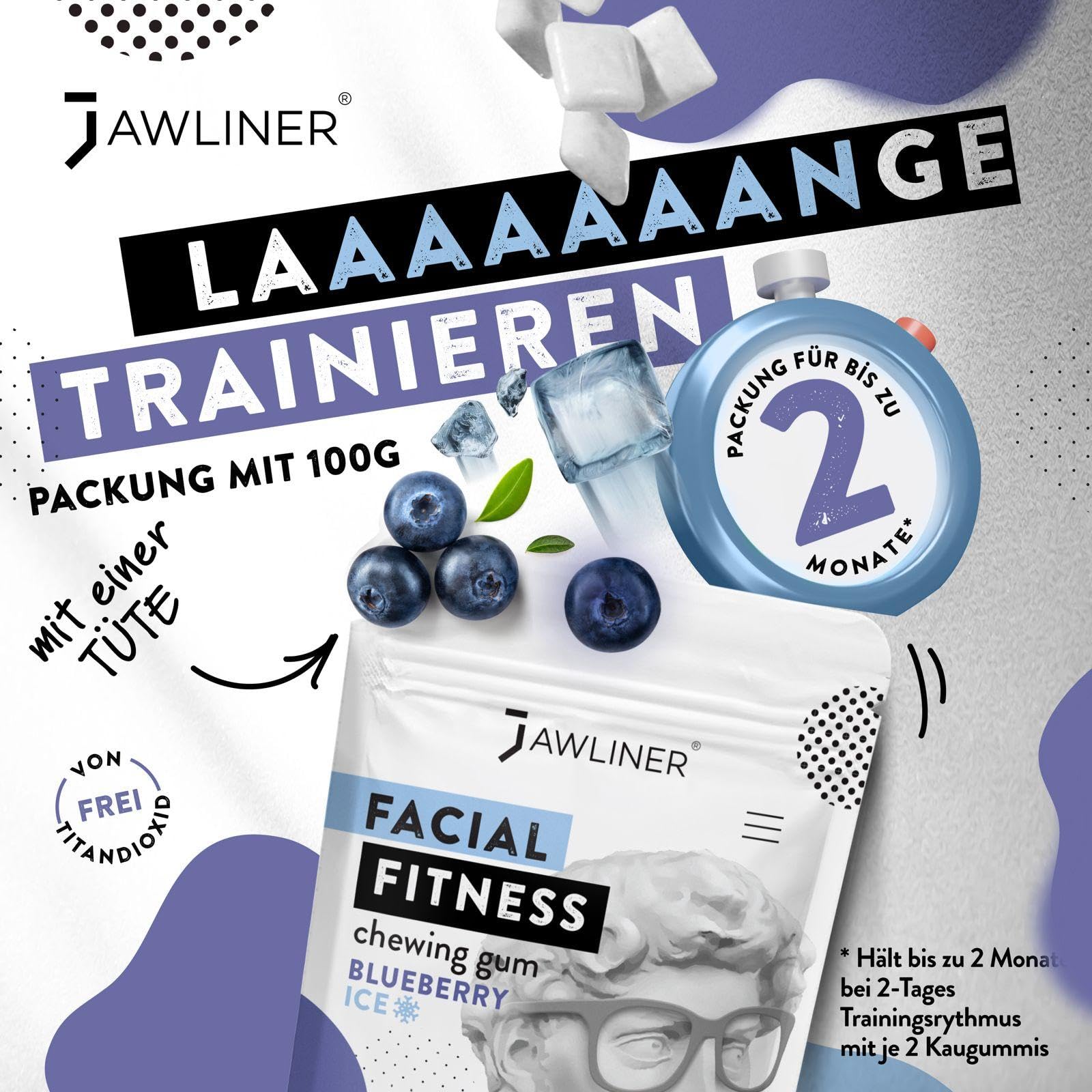 Mua JAWLINER Fitness Chewing Gum - Jawline Chewing Gum - Hard Chewing ...