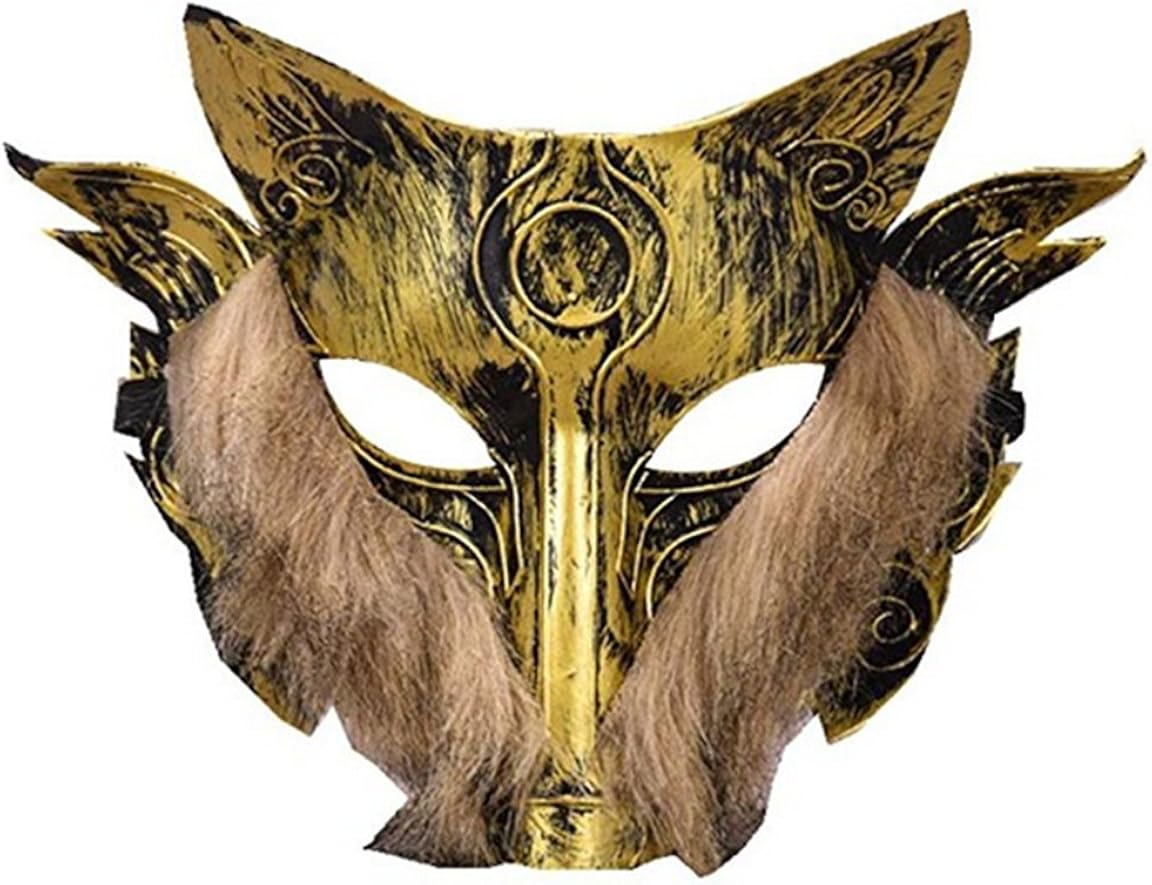 C&L Half Face Samurai Wolf Head Cosplay Mask Halloween Party Mask ...