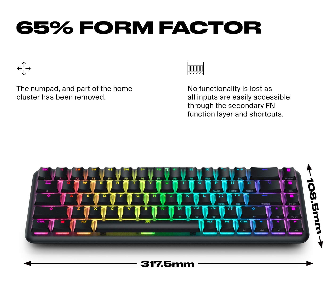 Mua Fnatic STREAK65 - Compact RGB Gaming Mechanical Keyboard - Silent ...