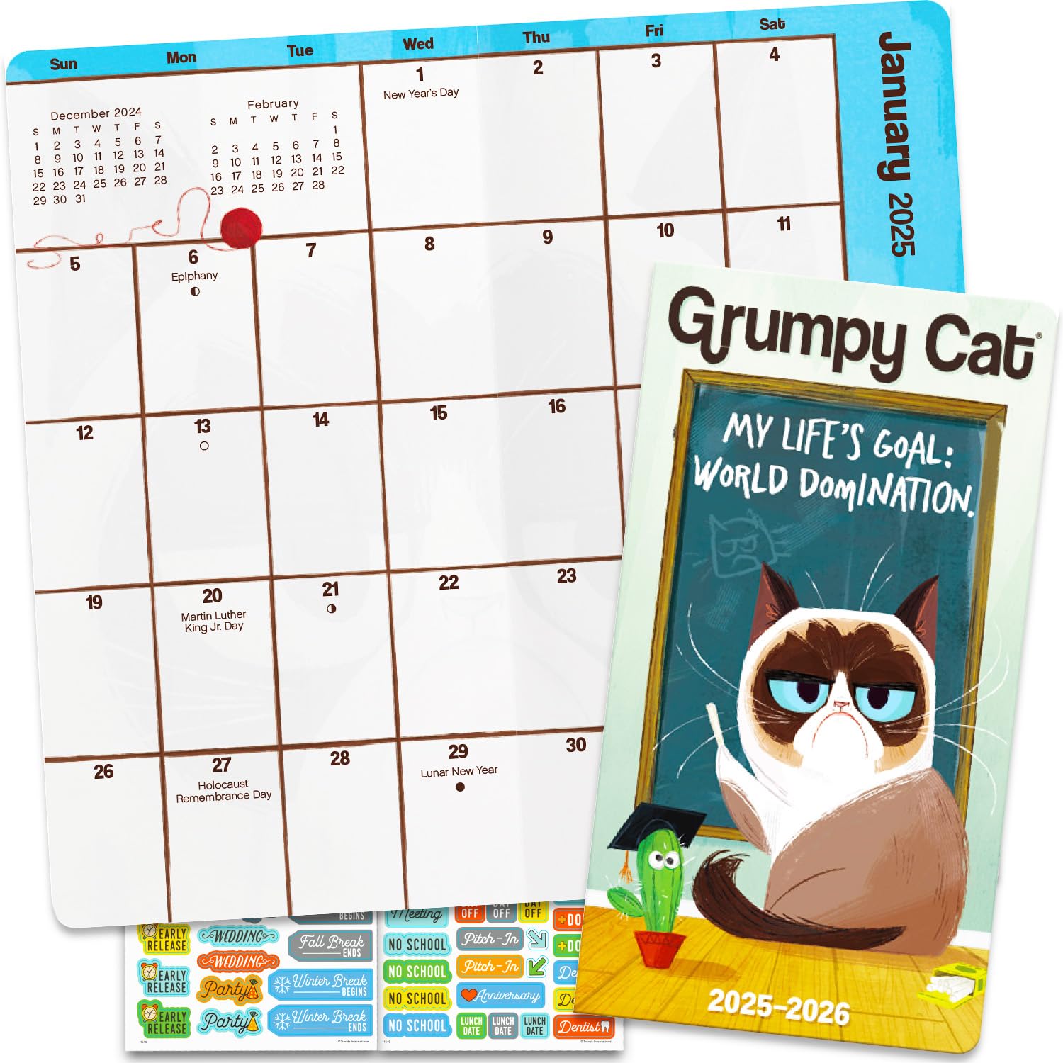 Grumpy Siamese Cat 2025-2026 Calendar - Deluxe Siamese Cat 2 Year Pocket Planner with 100 ...