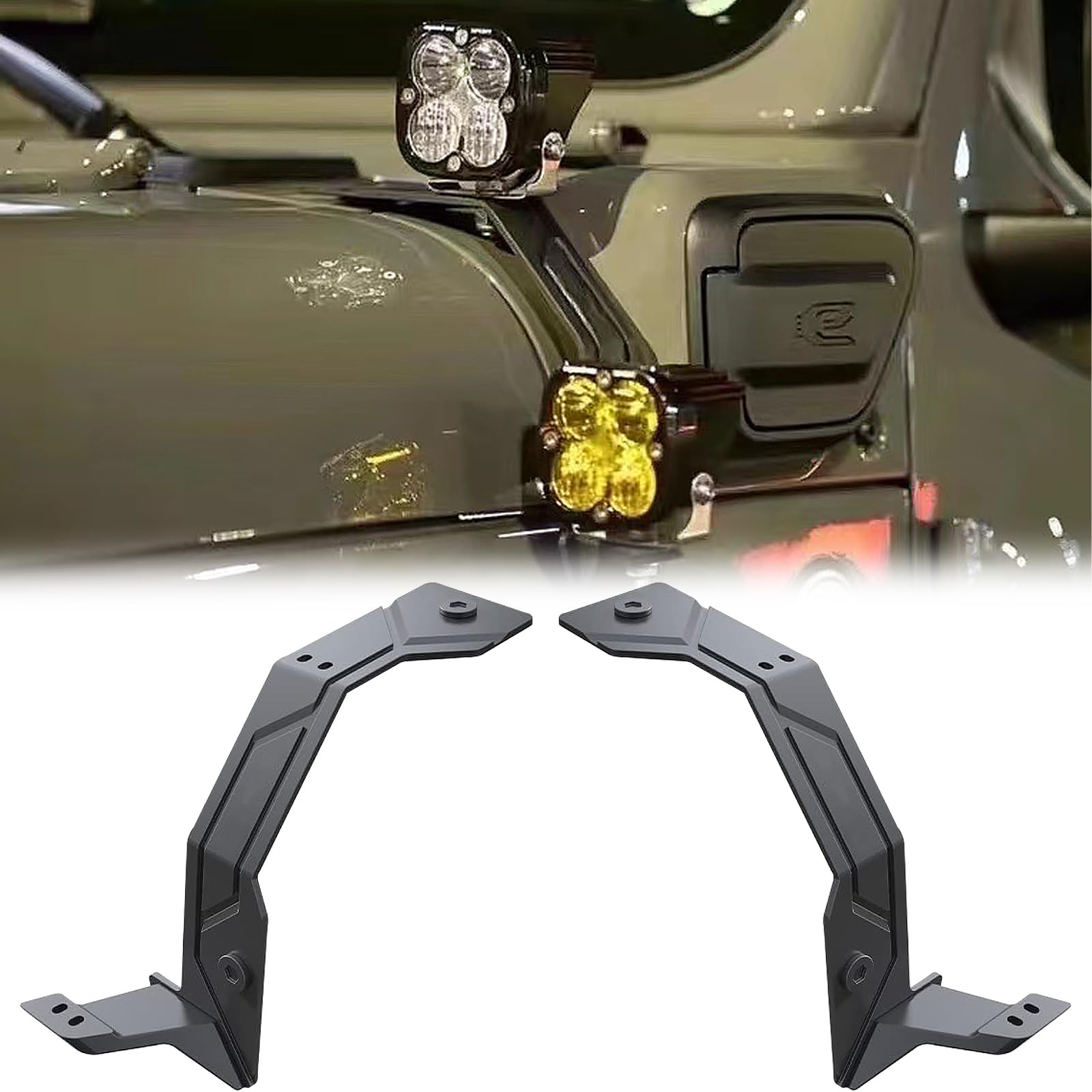 Dual A-Pillar Light Mounting Compatible with Jeep Wrangler JL 4XE ...