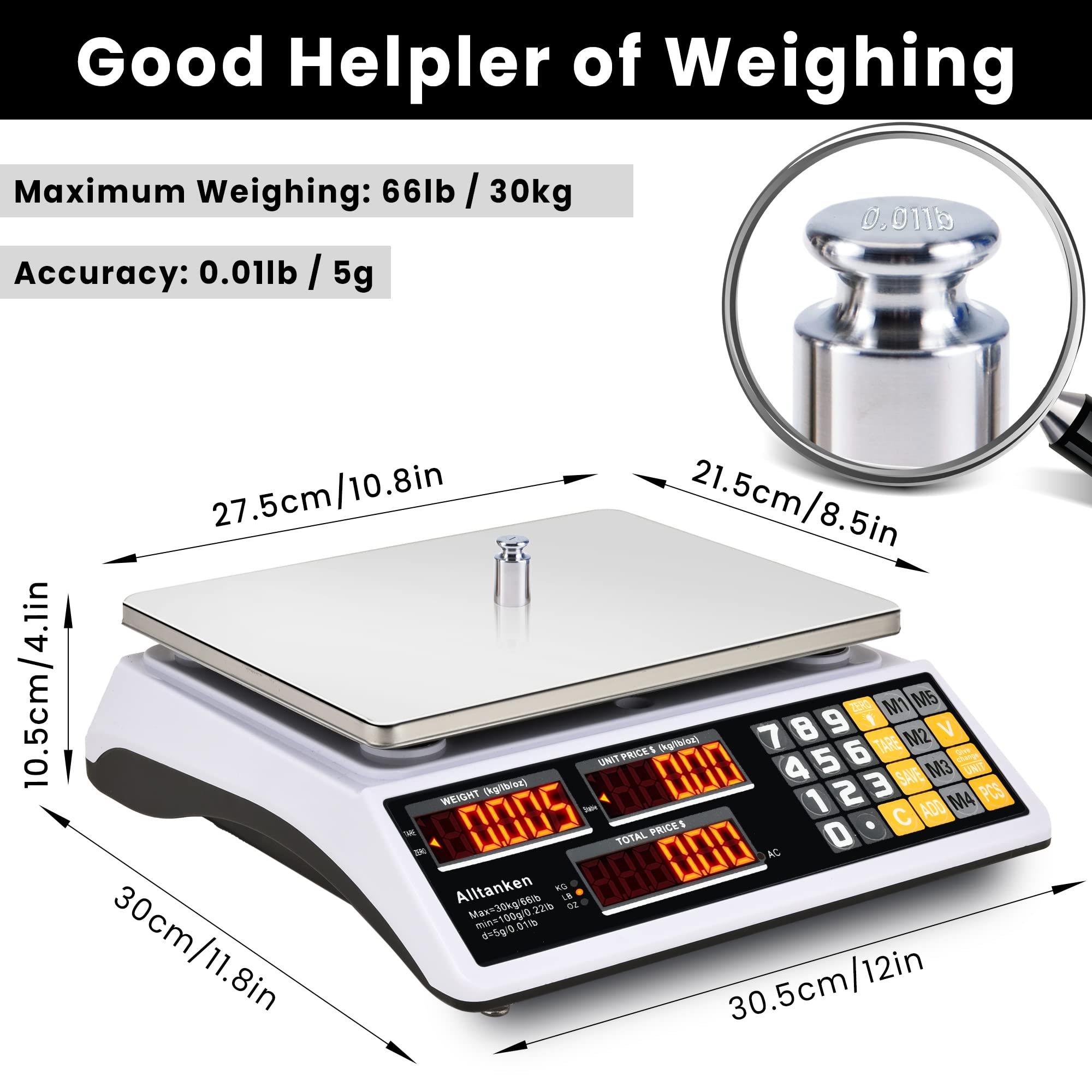 Mua 66lb Digital Price Computing Scale, lb/kg/oz Conversion Commercial ...