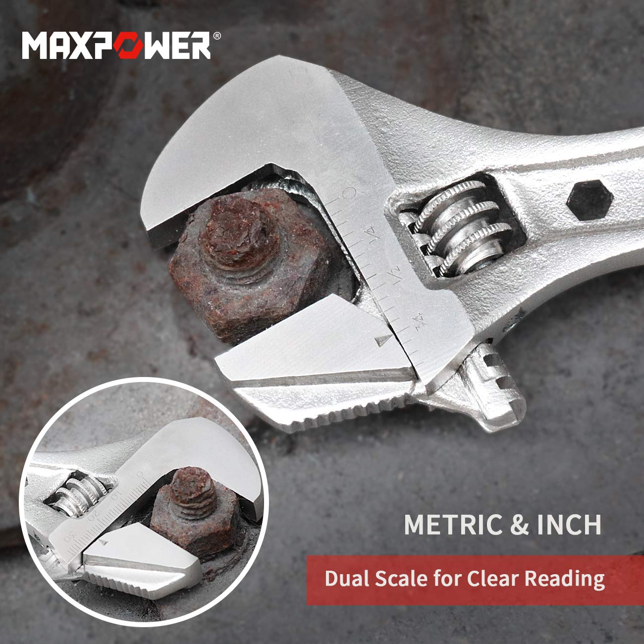 Mua MAXPOWER 4 PCS Adjustable Wrench, Reversible Jaw Adjustable Spanner Wrench Set with Box End ...