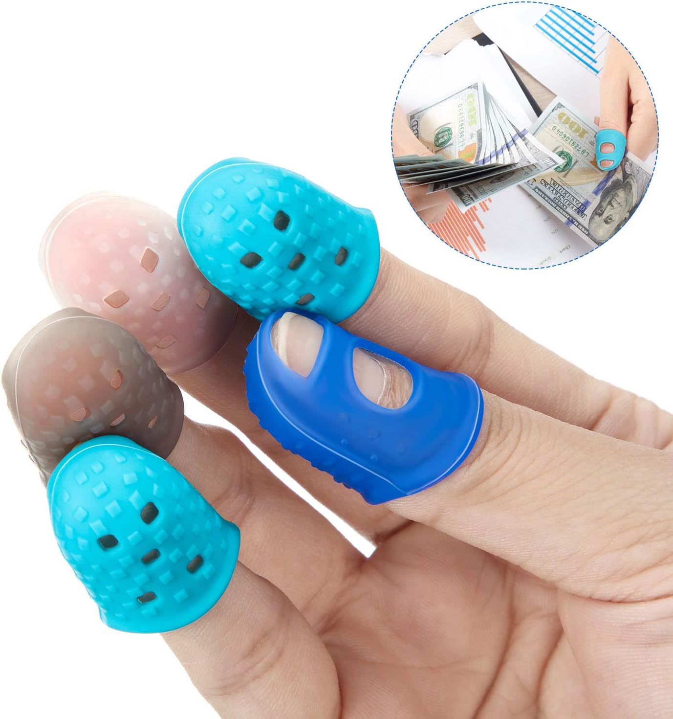 Amazon.com : 24 Pieces Rubber Fingers Tips Guard with 3 Sizes (S/M/L ...