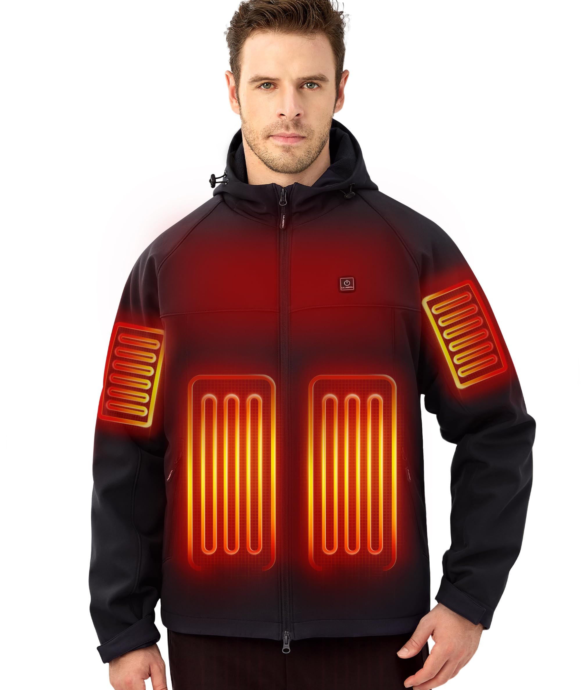 Windproof Heated Jacket HENNCHEE Heated Fleece Jacket For Men – Battery ...