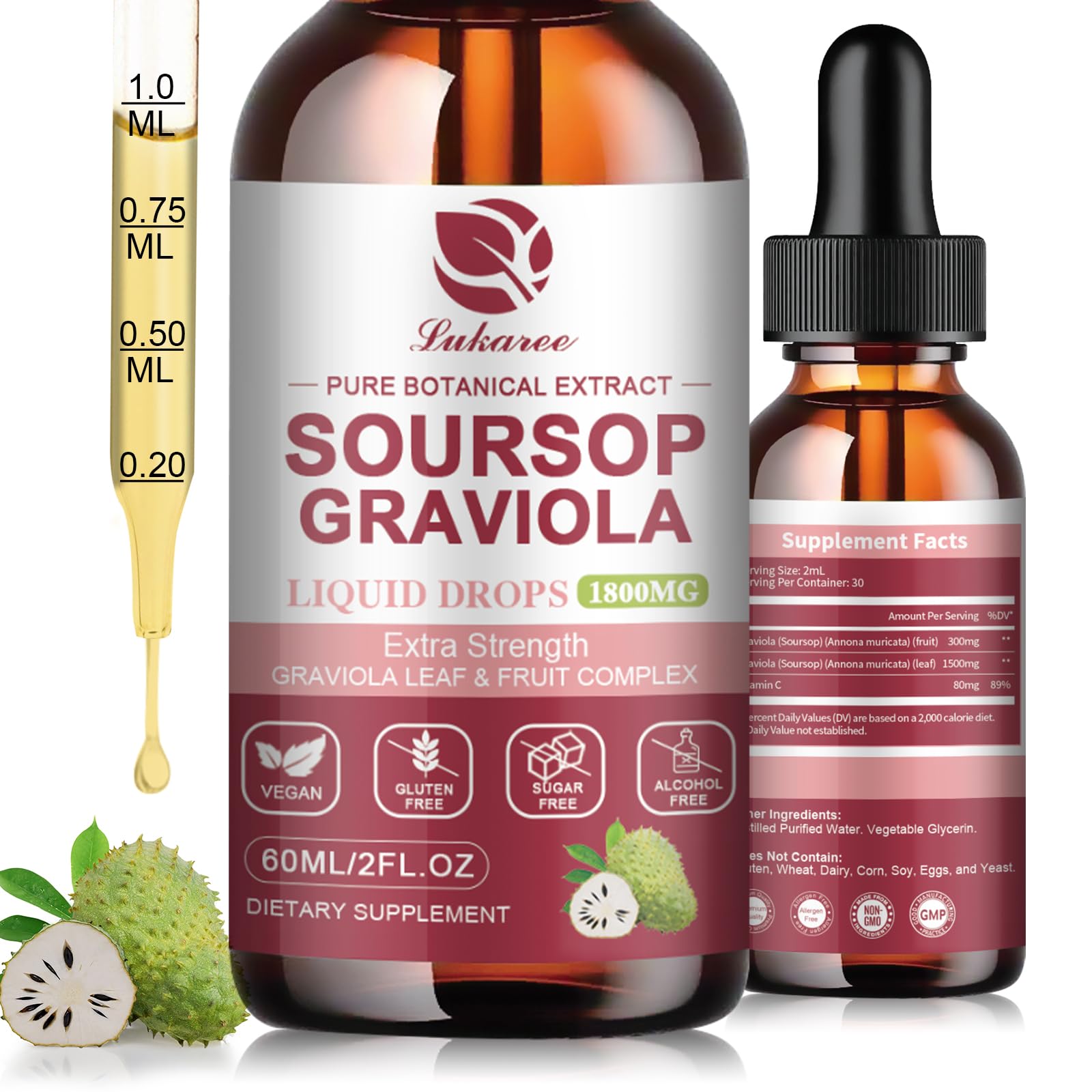 Mua Soursop Graviola Liquid Drops 1800mg, Soursop Leaf & Fruit Pure ...