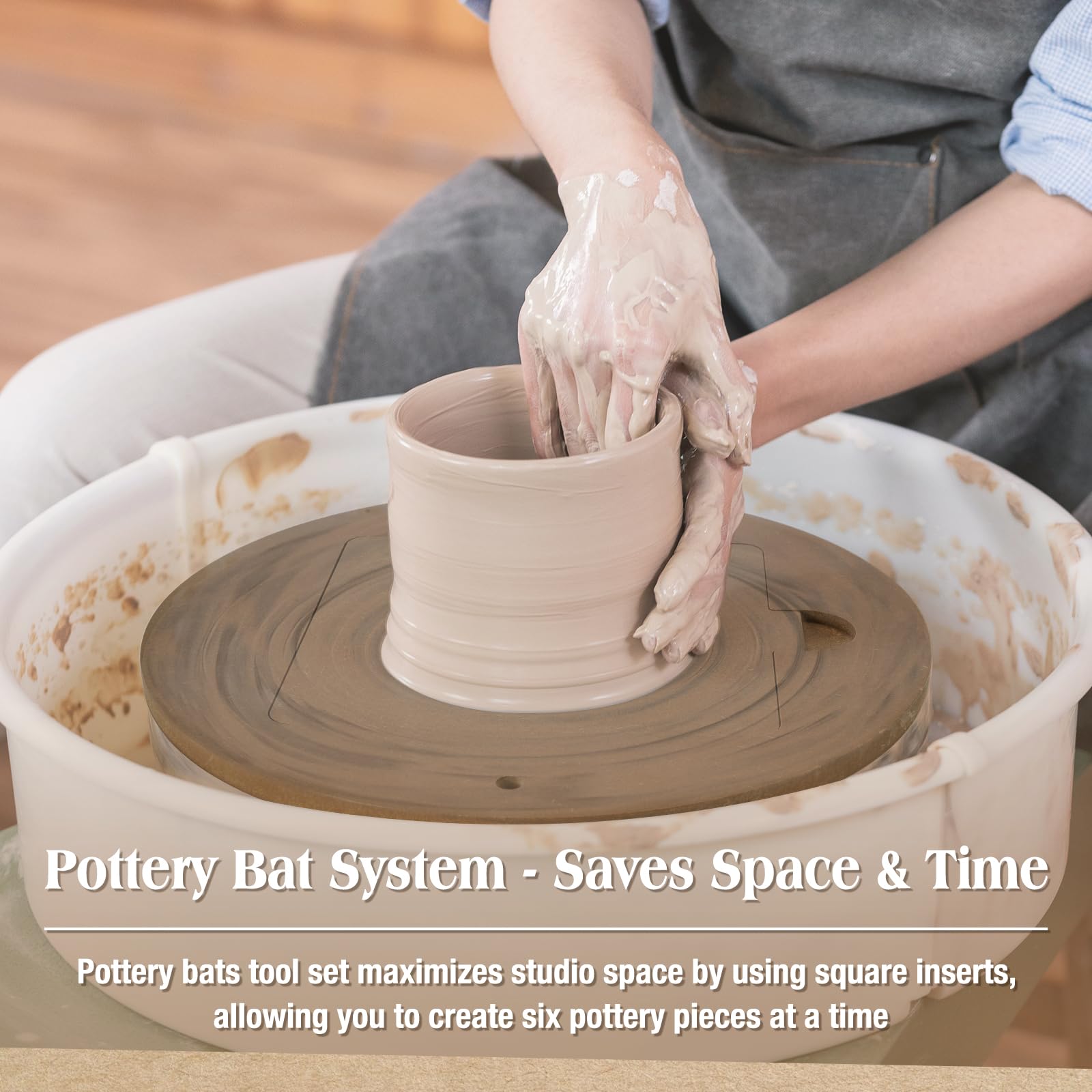 Touri Pottery Bats Tool Set (Brown 1 Pack Outer Bat & 6 Pack Inner Bat ...