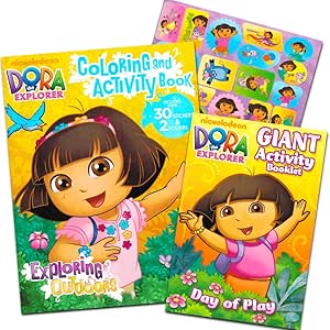 Amazon.com: Dora the Explorer Coloring Book Set (2 Coloring Books ...