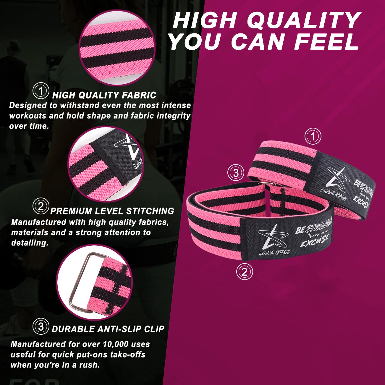 BFR Occlusion Bands for Women Glutes (Pink),Blood Flow Restriction ...