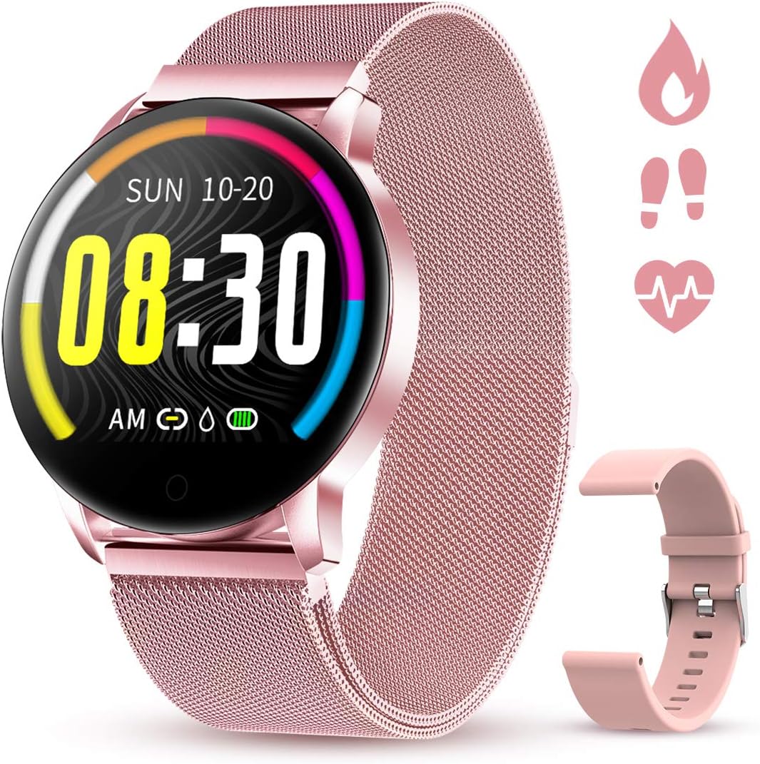 Smartwatch Donna Cinturino in metallo Ciclo fisiologico femminile IP67 ...