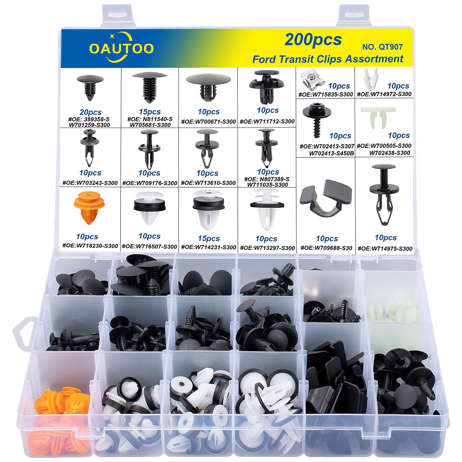 OAUTOO 200pcs for Ford Transit 2014-On Auto Body Interior and Exterior ...
