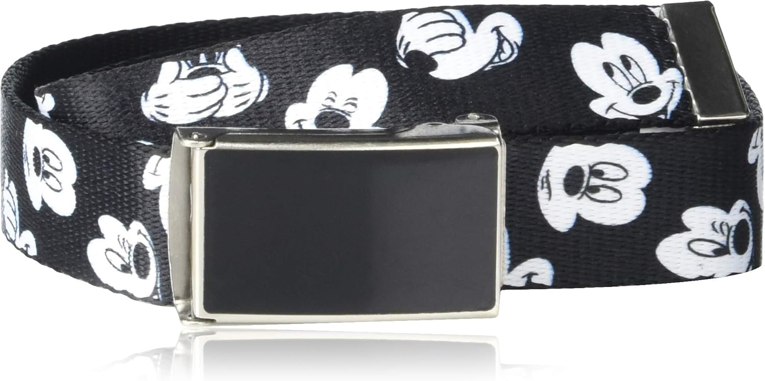 Amazon.com: Buckle-Down Web Belt, Mickey Mouse Expressions Scattered ...