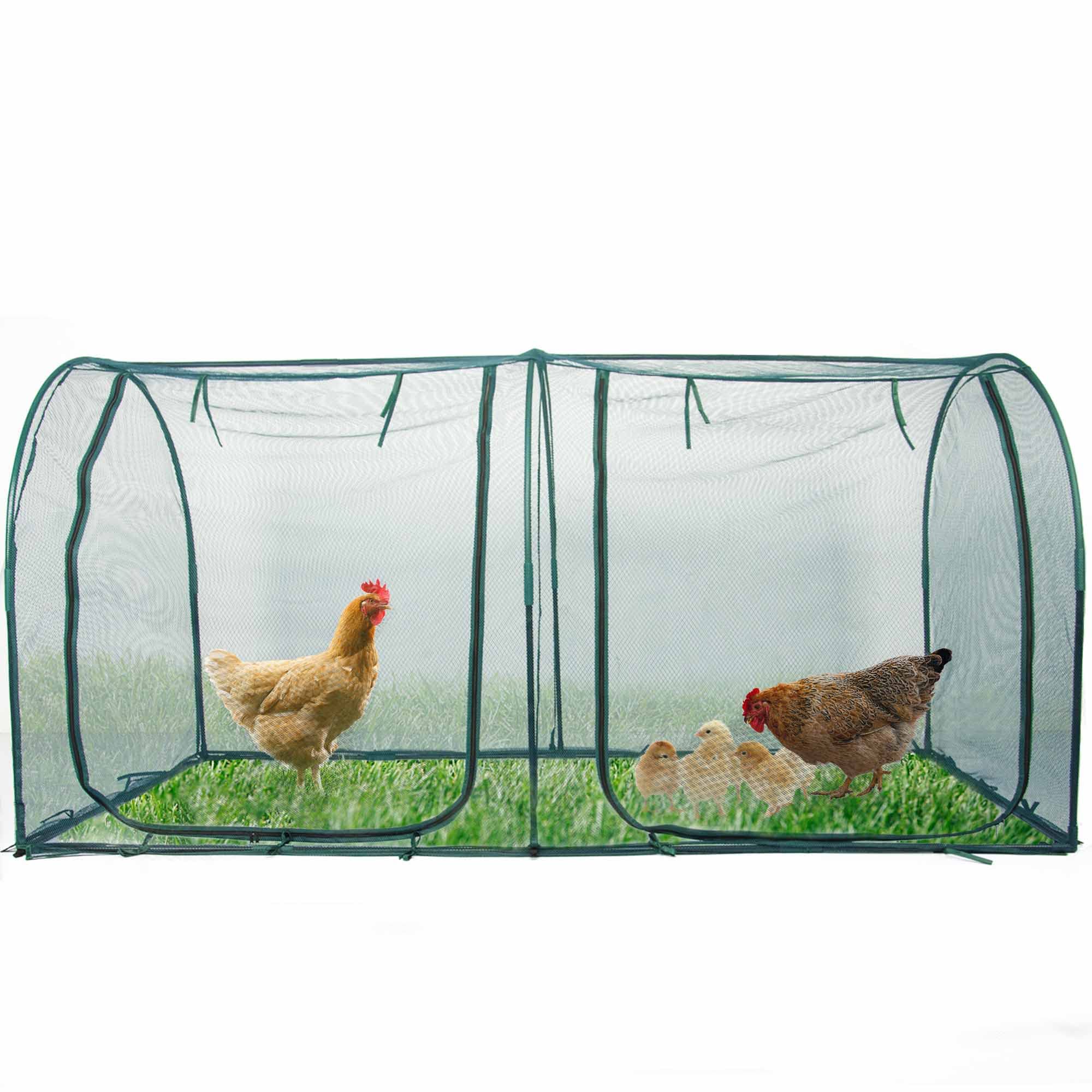 Portable Chicken Run Hen Coop,Walk-in Poultry House,Outdoor Gardening ...