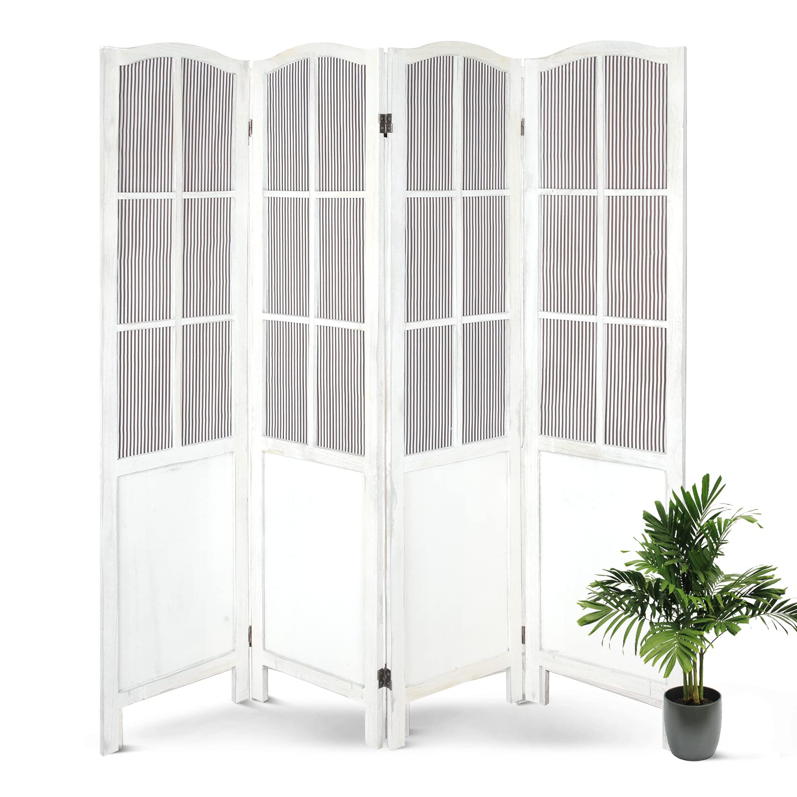 Mua ECOMEX Room Divider 4 Panel, Room Divider with Vertical Striped ...