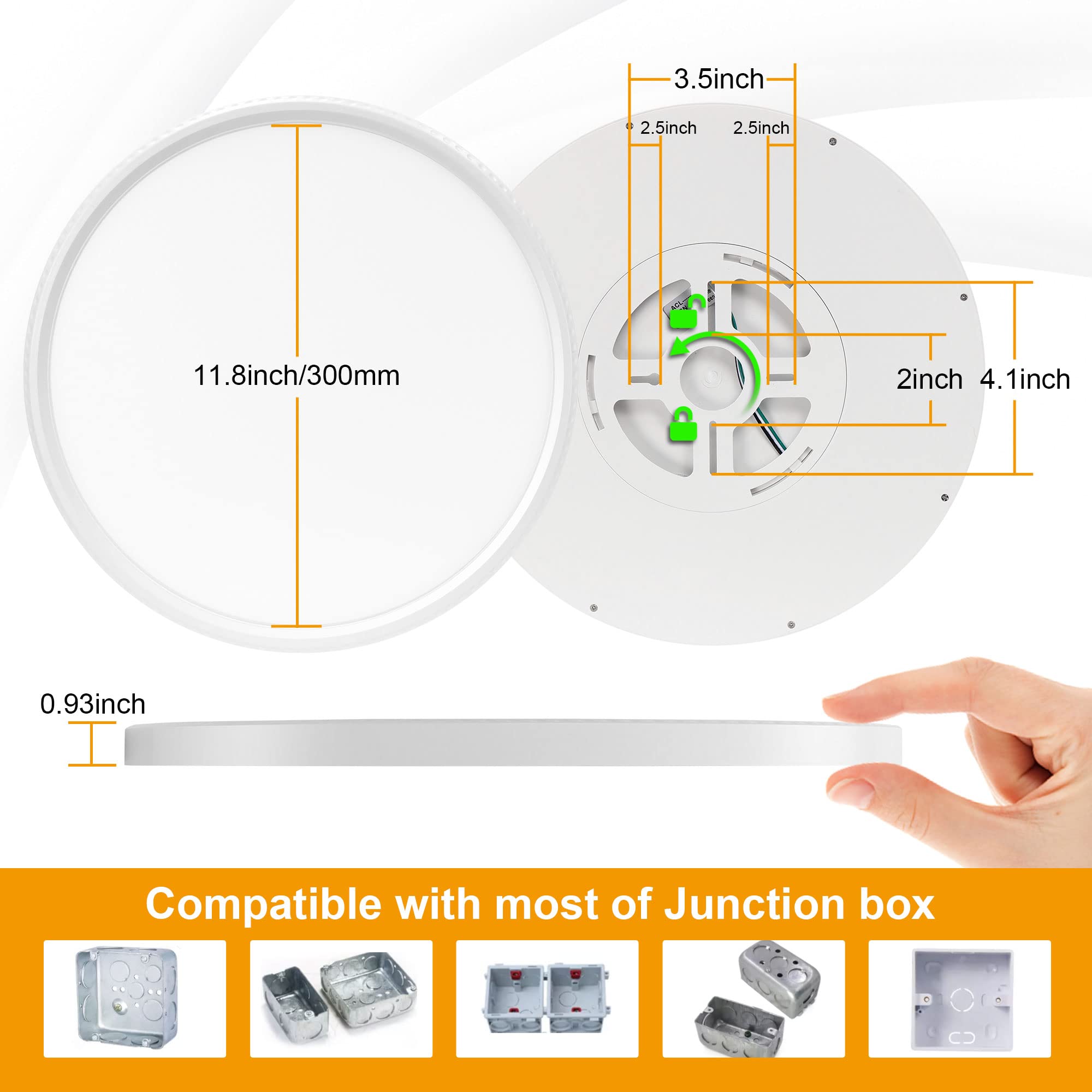 Mua 4PACK 3200lm LED Flush Mount Ceiling Light, Super Slim 12 inch LED ...