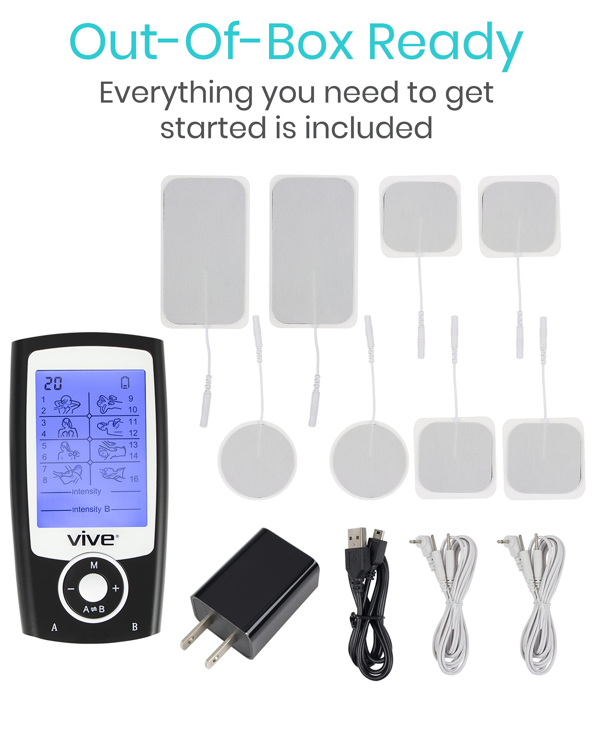 Mua Vive Tens Unit Muscle Stimulator- Stim Machine with Self Sticking ...