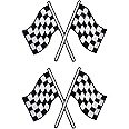 Amazon.com: ClickEmb Pack 2 Checkered Flag Iron on Patches Racing Iron ...
