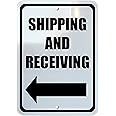 Amazon.com: Shipping and Receiving Sign, Left Arrow Directional, Black ...