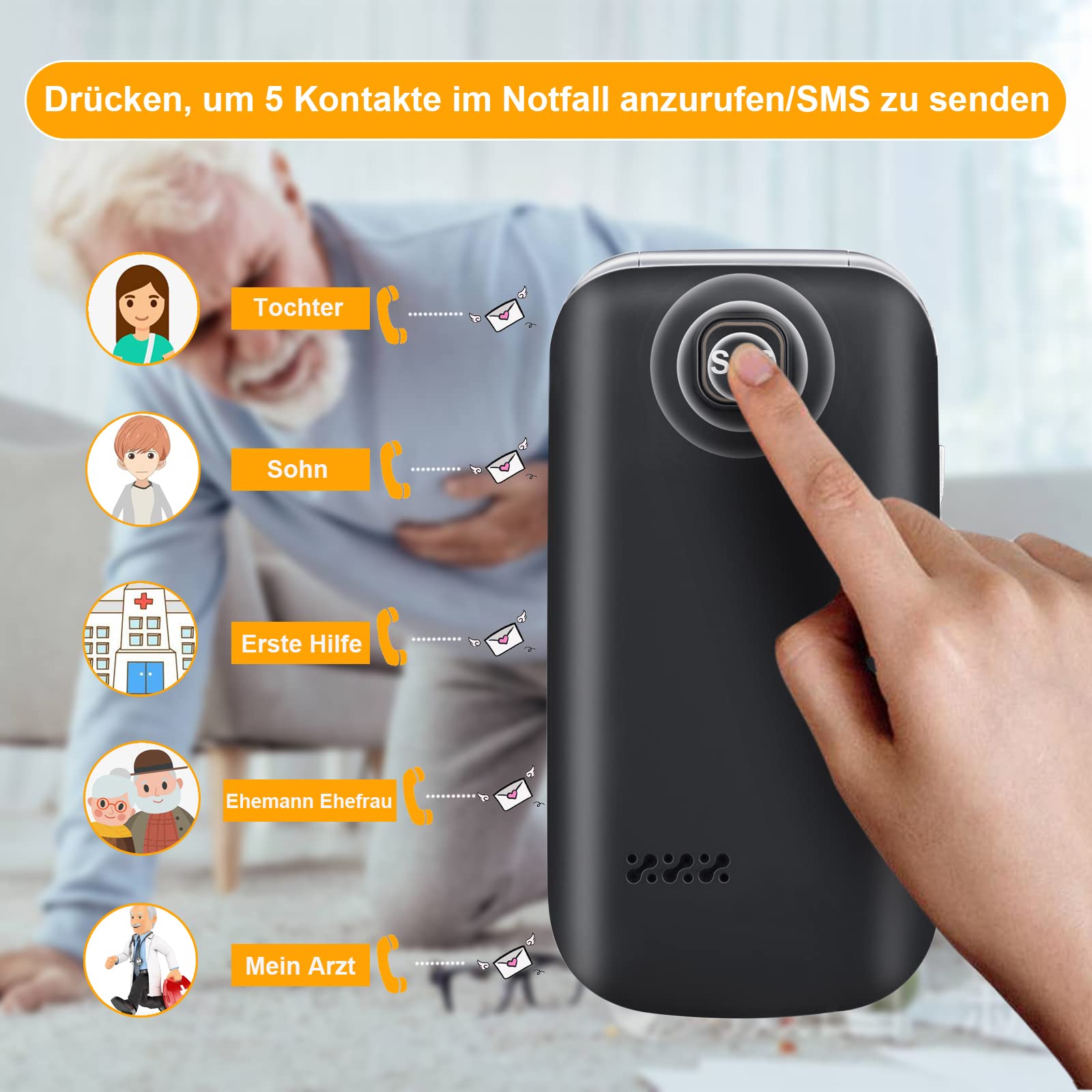 Mua Folding Mobile Phone for Seniors without Contract with Large 2.4 ...