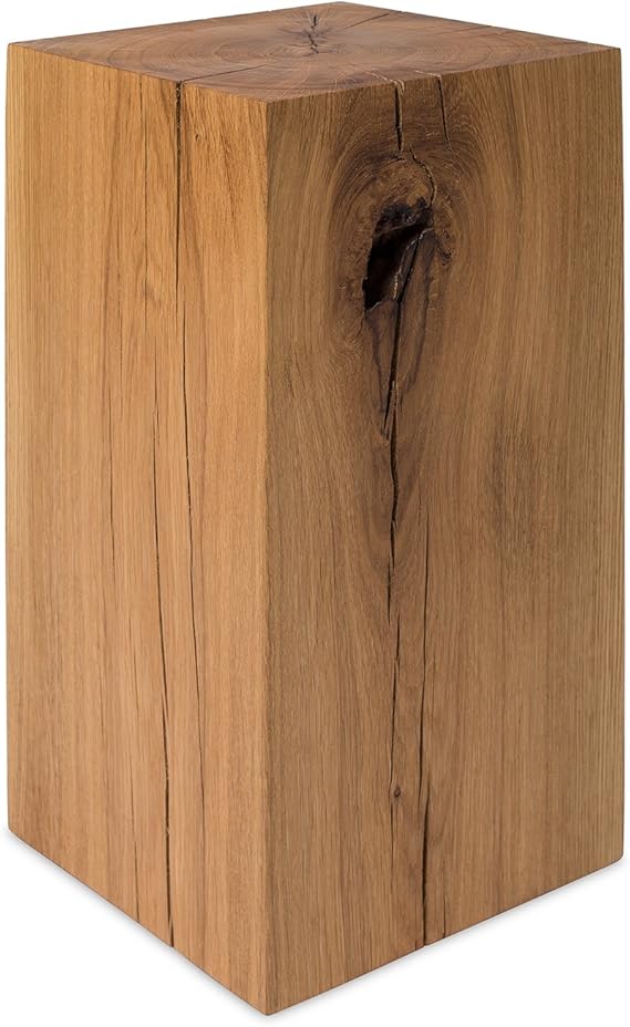 GREENHAUS Holzblock Eiche Massiv 20x20x40 cm Handarbeit und Massivholz ...