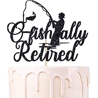 Amazon.com: Black Glitter O-fish-ally Retired Cake Topper, We Will Miss ...