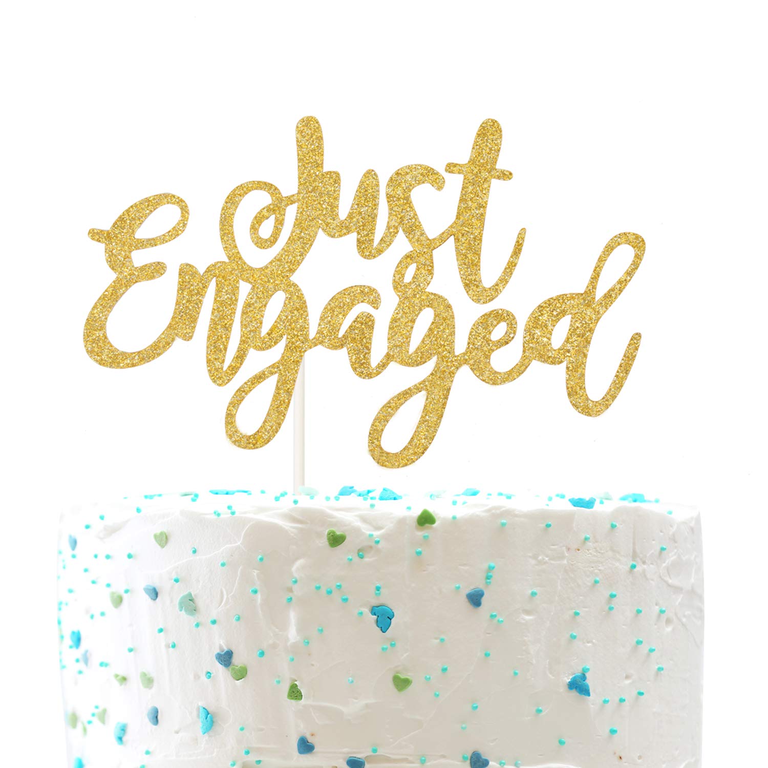 Amazon.com: Just Engaged CakeTopper for Engagement Wedding Party ...