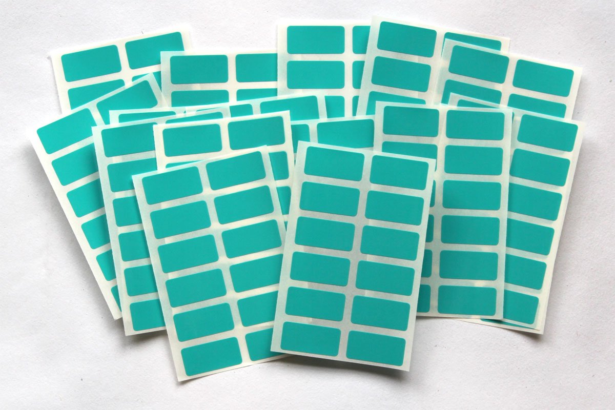 200 Turquoise Stickers - Sticky Coloured Self Adhesive Labels for ...
