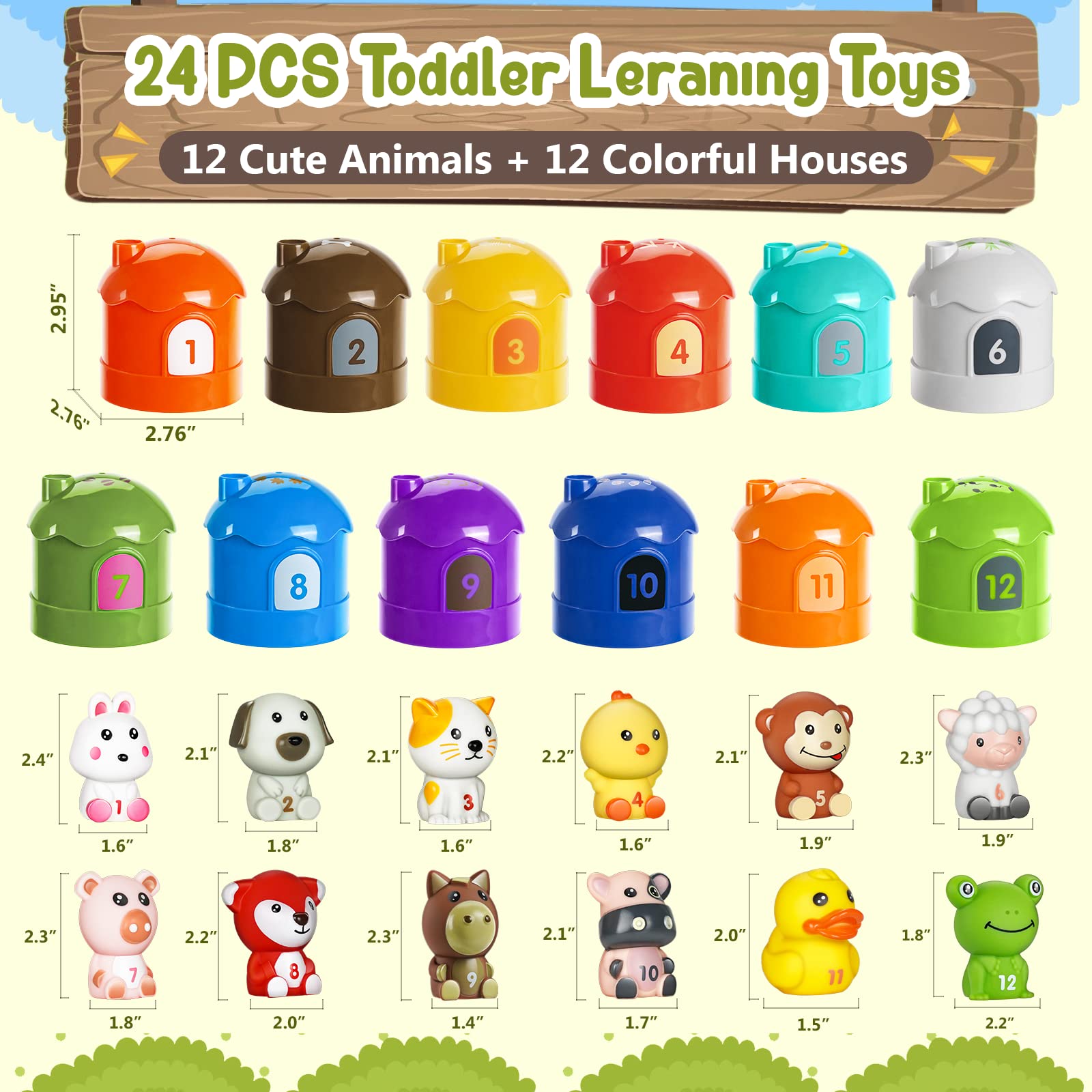 Mua ADFO Learning Toys for Toddlers 1 2 3 Years Old, 24 Pcs Farm Animal ...