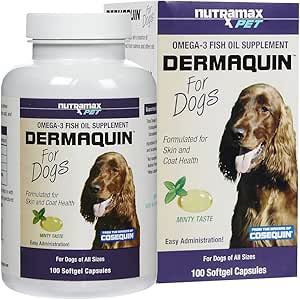 Dermaquin for Dogs Skin Coat Supplement 400 Count Soft Gels 4 Pack (4 x ...