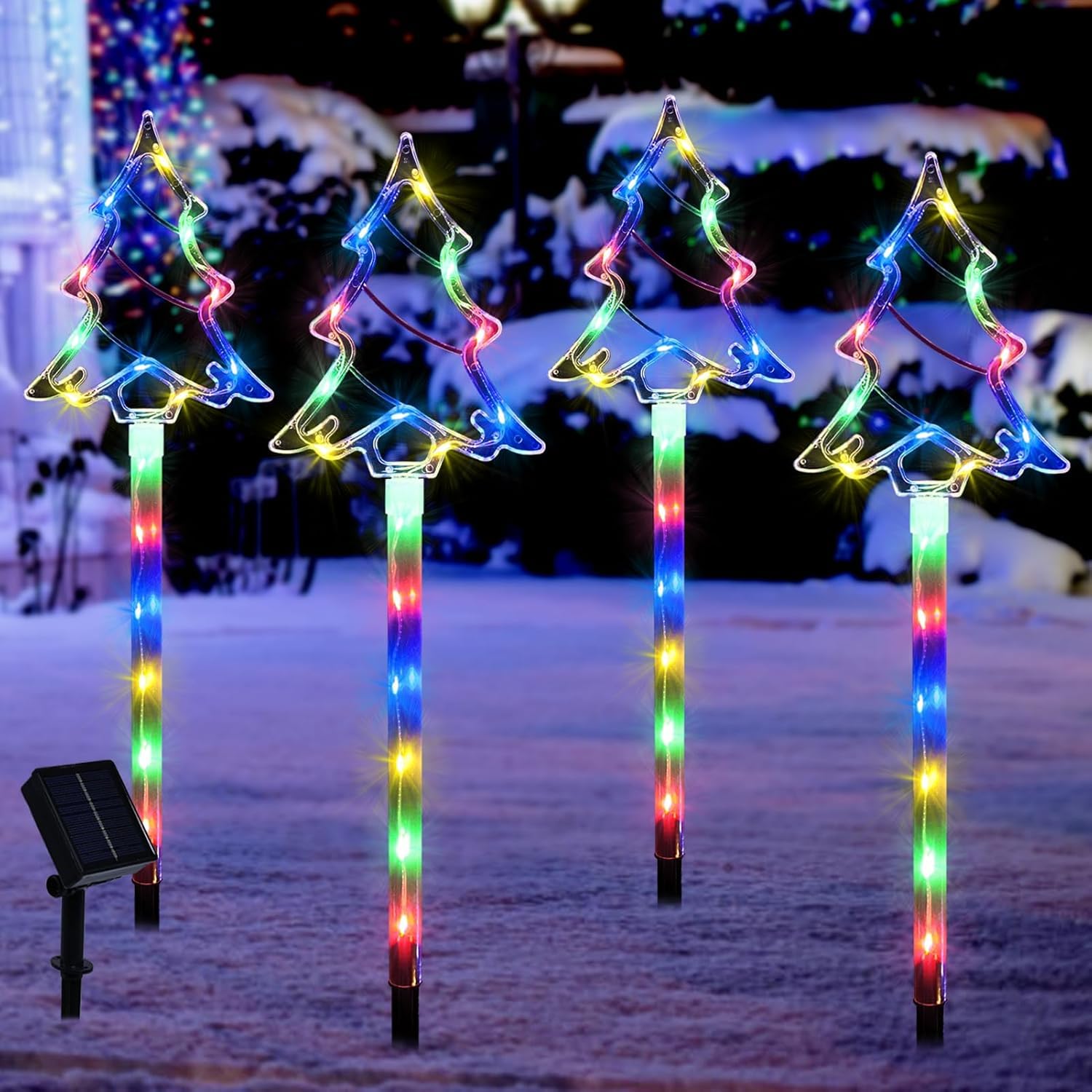 Solar Christmas Pathway Lights, Solar Tree Lights Christmas Decorations ...