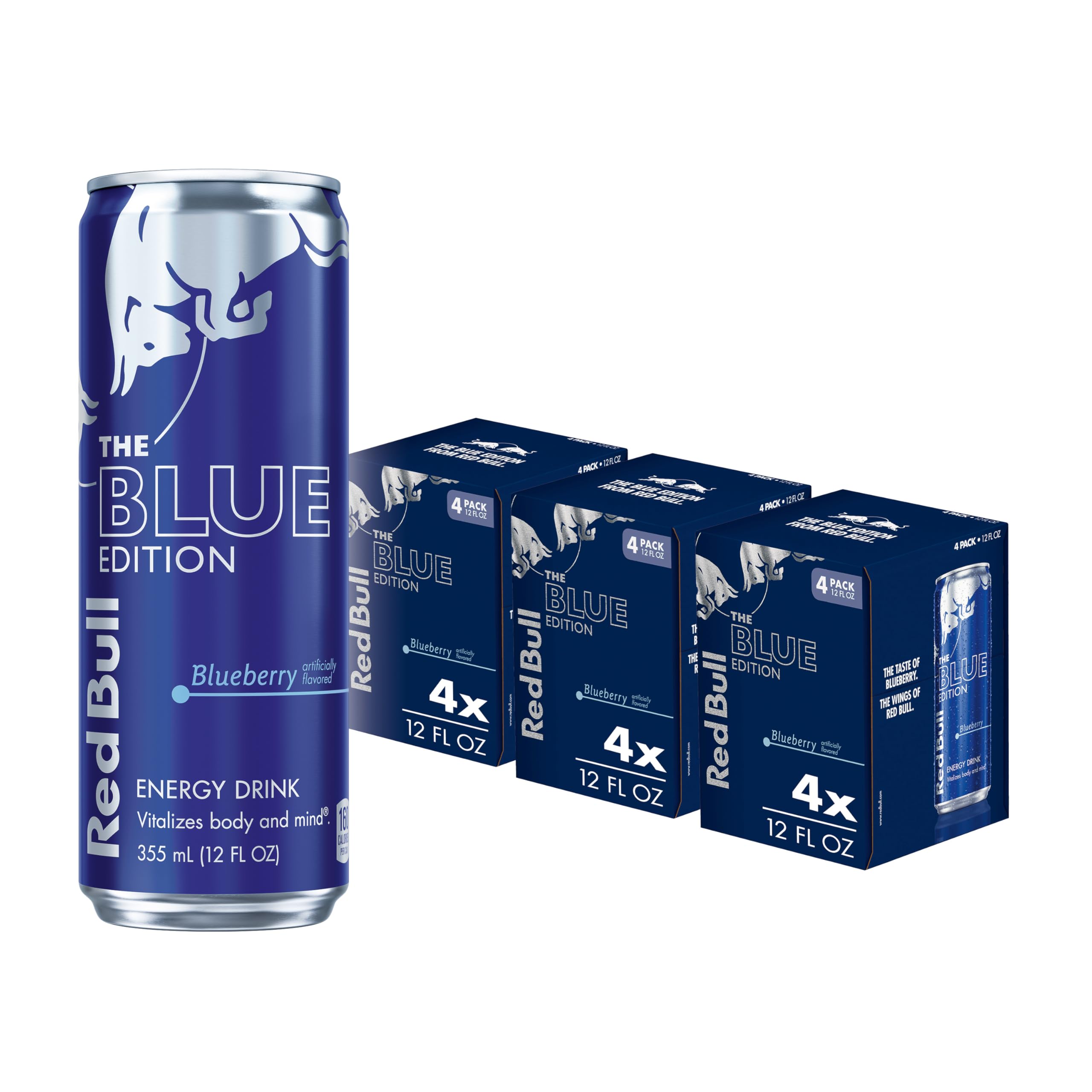 Red Bull Blue Edition Energy Drink, Blueberry, with 114mg Caffeine plus ...
