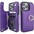 Amazon.com: ONETOP for iPhone 15 Pro Max Wallet Case with Card Holder, 360° Rotation Ring ...