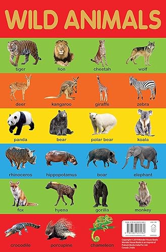 Wild Animals Chart - Early Learning Educational Chart For Kids: Perfect ...