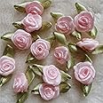 Amazon.com: 100PCS/Lot Mini Handmade Roses Flower Artificial Satin ...