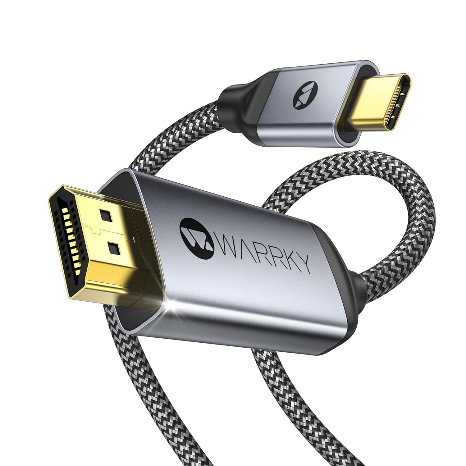 WARRKY USB C to HDMI Cable 4K 60Hz[Anti-Interference, Gold-Plated Plugs ...