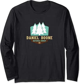 Amazon.com: Daniel Boone National Forest Vintage Logo Long Sleeve Shirt ...